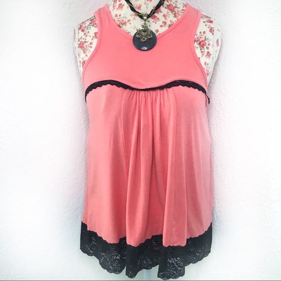 Victoria's Secret | Tops | Victorias Secret Pink Black Bra Lined Tank ...